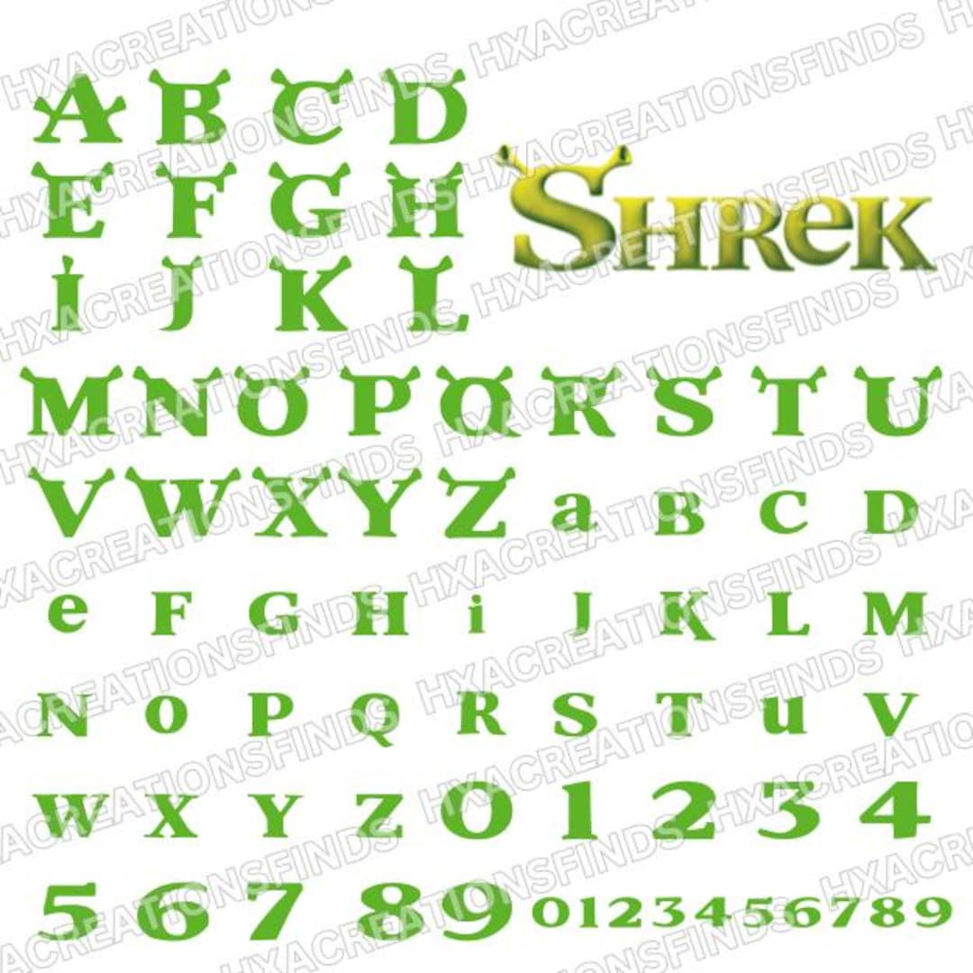 Cartoon Shrek Font, Files for Cricut and Silhouette, Birthday Font Ttf ...