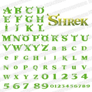 Cartoon Shrek Font, Files for Cricut and Silhouette, Birthday Font Ttf ...