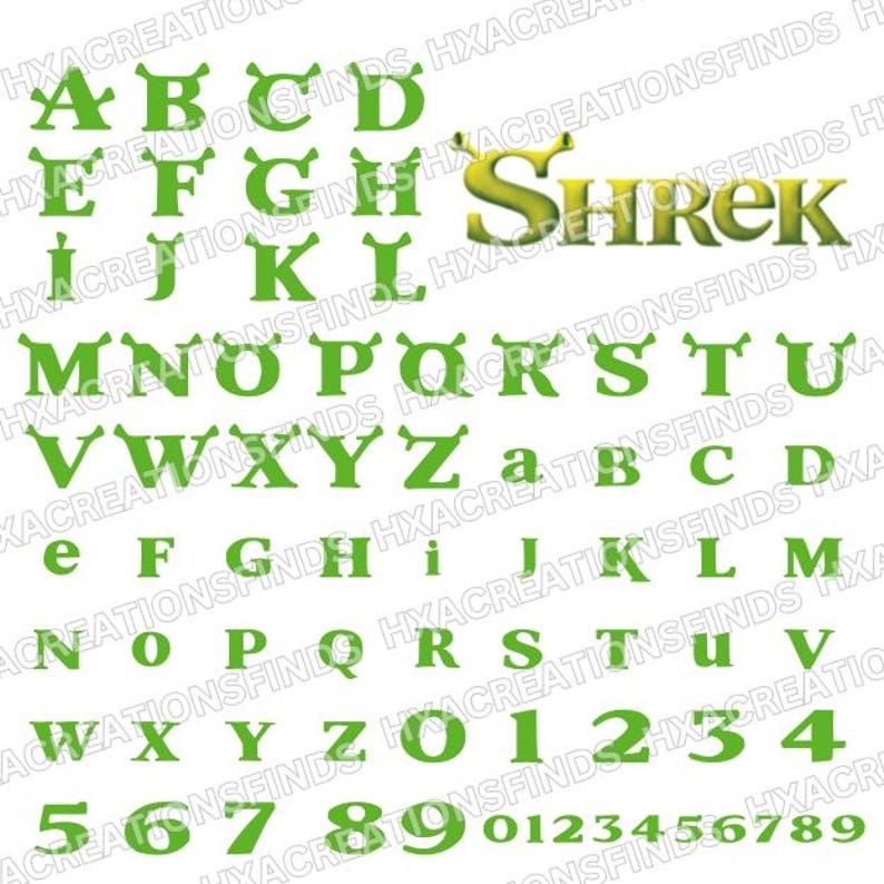 Cartoon Shrek Font, Files for Cricut and Silhouette, Birthday Font Ttf ...