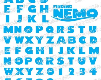 Nemo Font, Nemo Font Cricut, Nemo Font Svg, Nemo Font Silhouette, Nemo ...