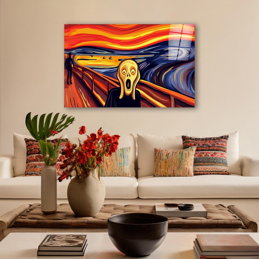 The Scream Edvard Munch Tempered Glass Art, Iconic Artwork for Home ...