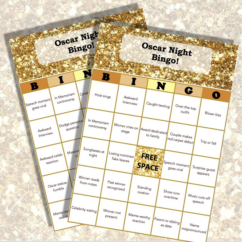 Printable Academy Awards Bingo Game - Etsy