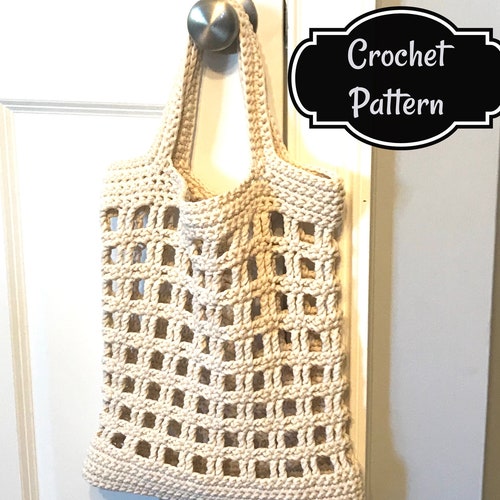 Crochet Pattern Mesh Market Tote Beach Bag Instant Download | Etsy