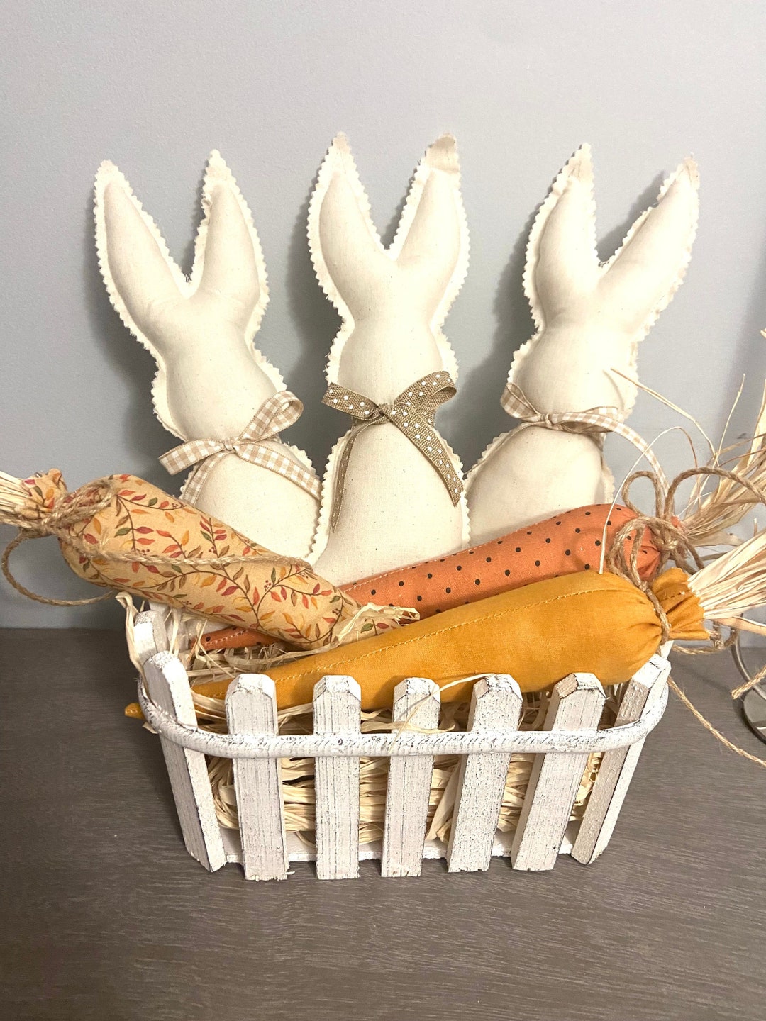 Stuffed Rustic Bunny Rabbit, Farmhouse Easter Decor - Etsy