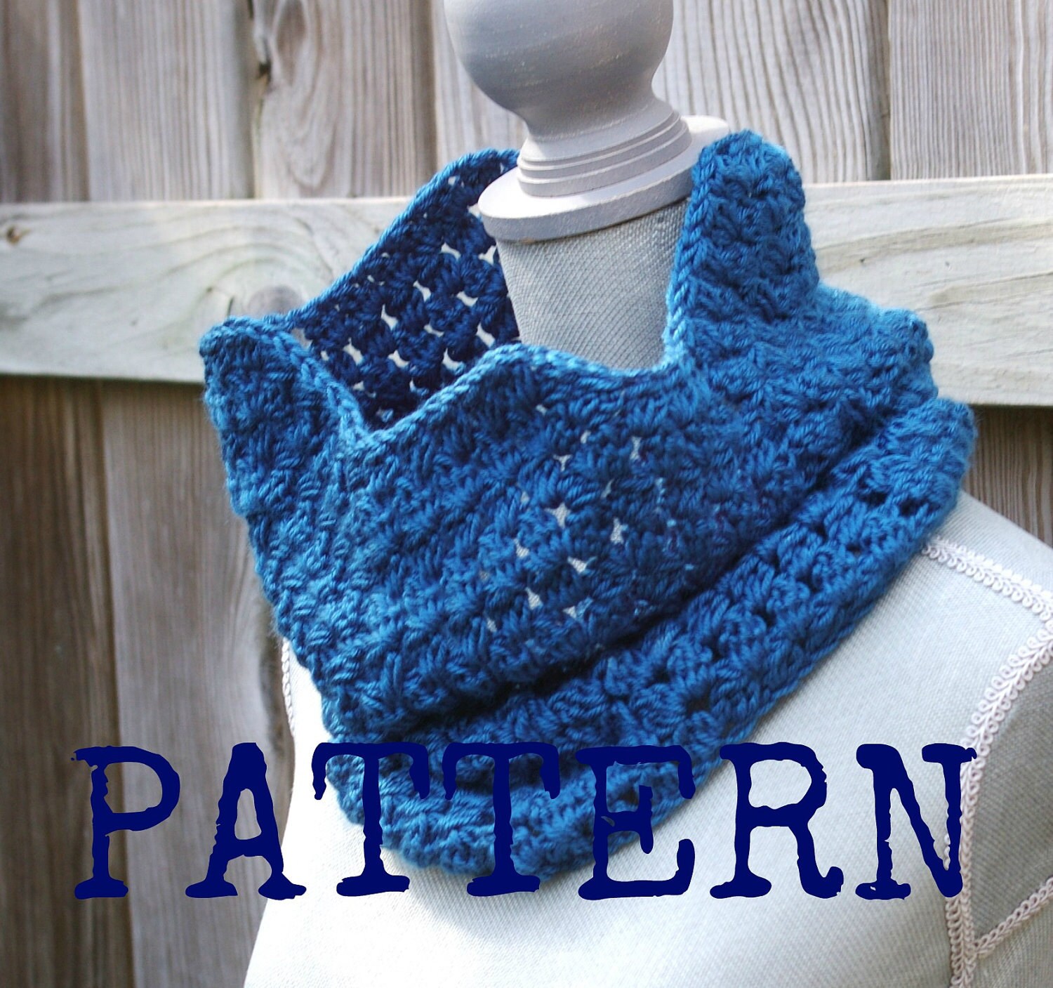 Crochet Pattern PDF Cowl Infinity Scarf Ripple Pattern - Etsy