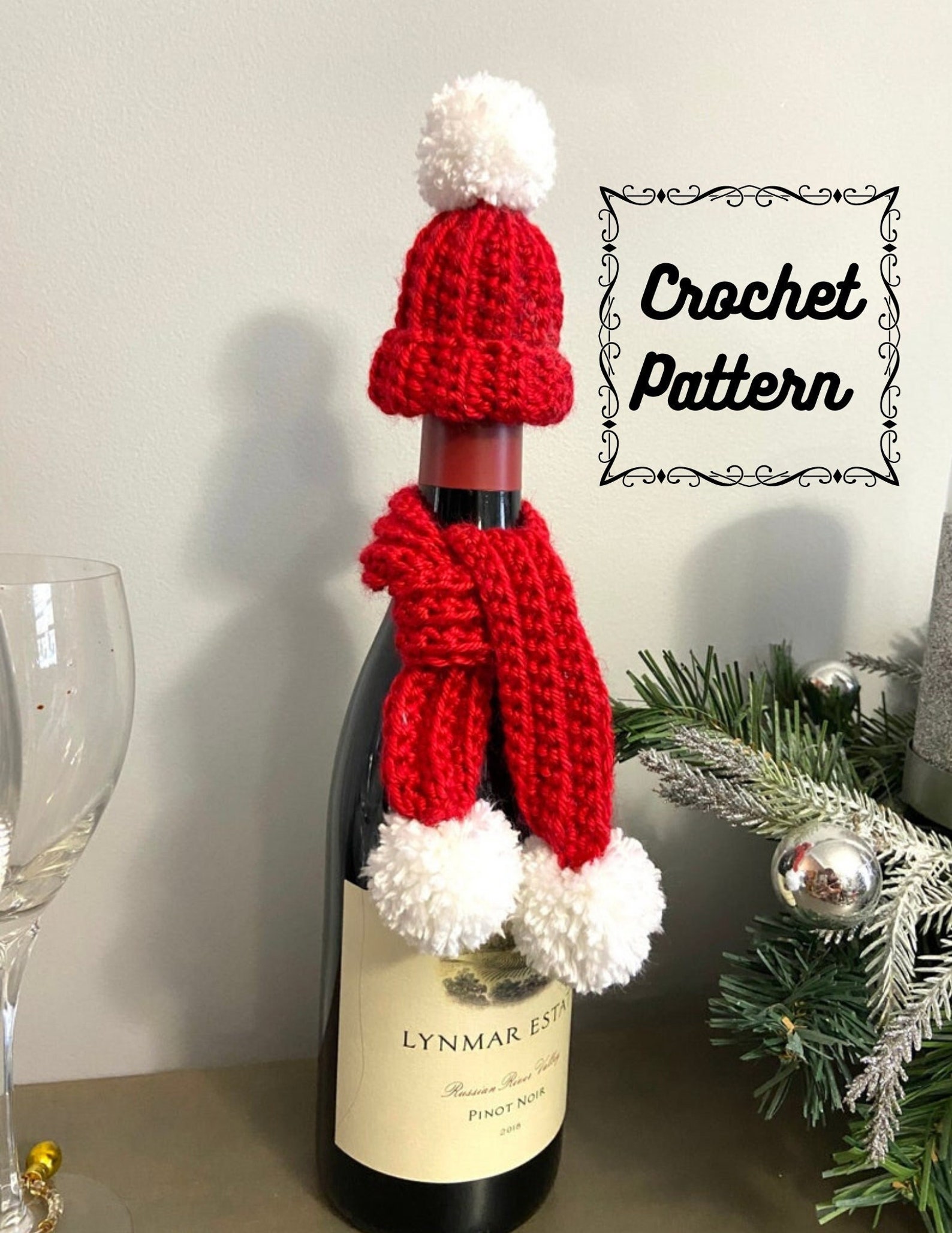 Crochet Pattern Wine Bottle Hat and Scarf | Etsy