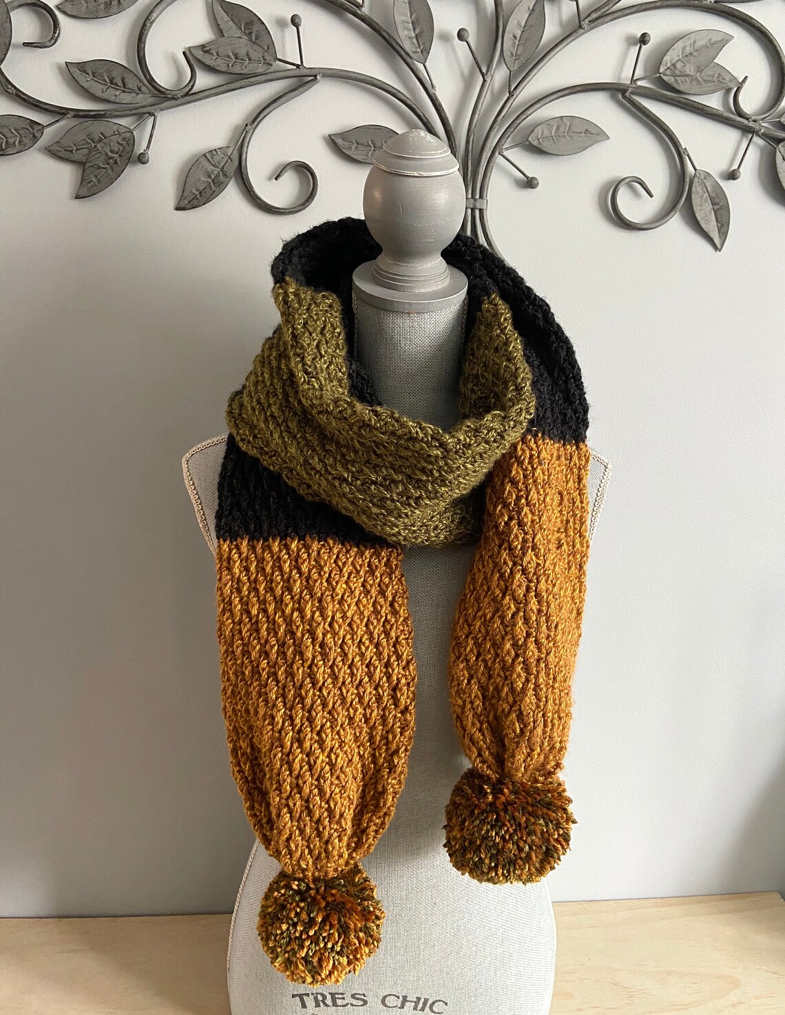 Crochet Pattern Alpine Scarf Colorblock - Etsy