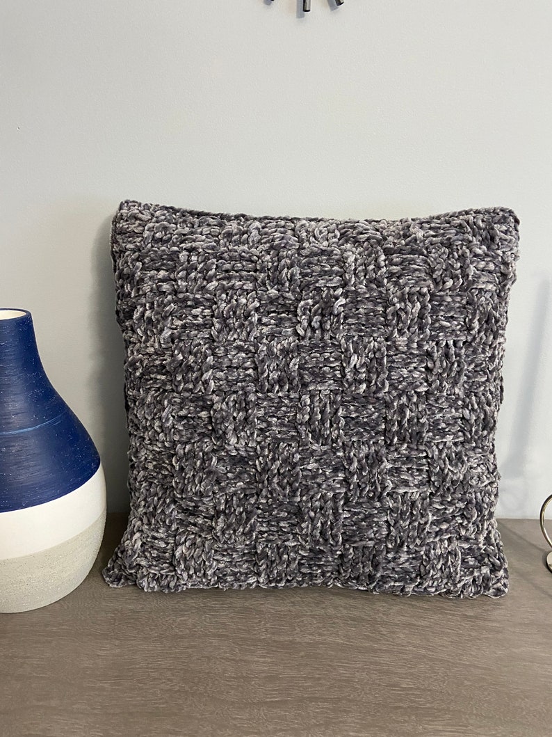 Crochet Pattern Velvet Basketweave Pillow Cover, 2 Sizes - Etsy