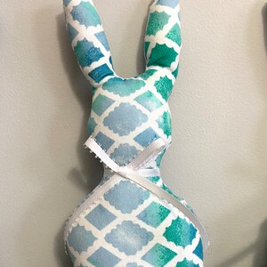 Stuffed Fabric Bunny Rabbits, Set of 3, Teal, Aqua, Easter - Etsy