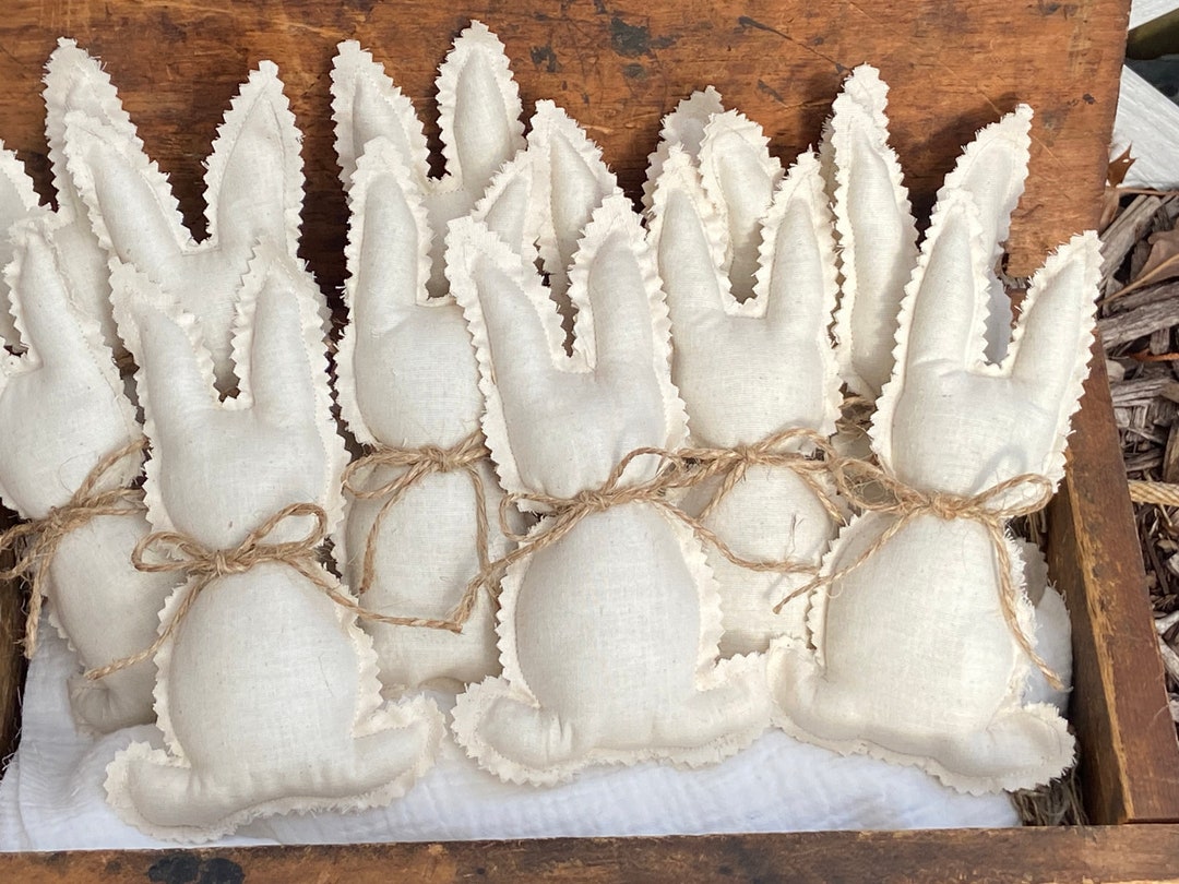 Petite Stuffed Rustic Bunny Rabbit, Farmhouse Easter Decor - Etsy