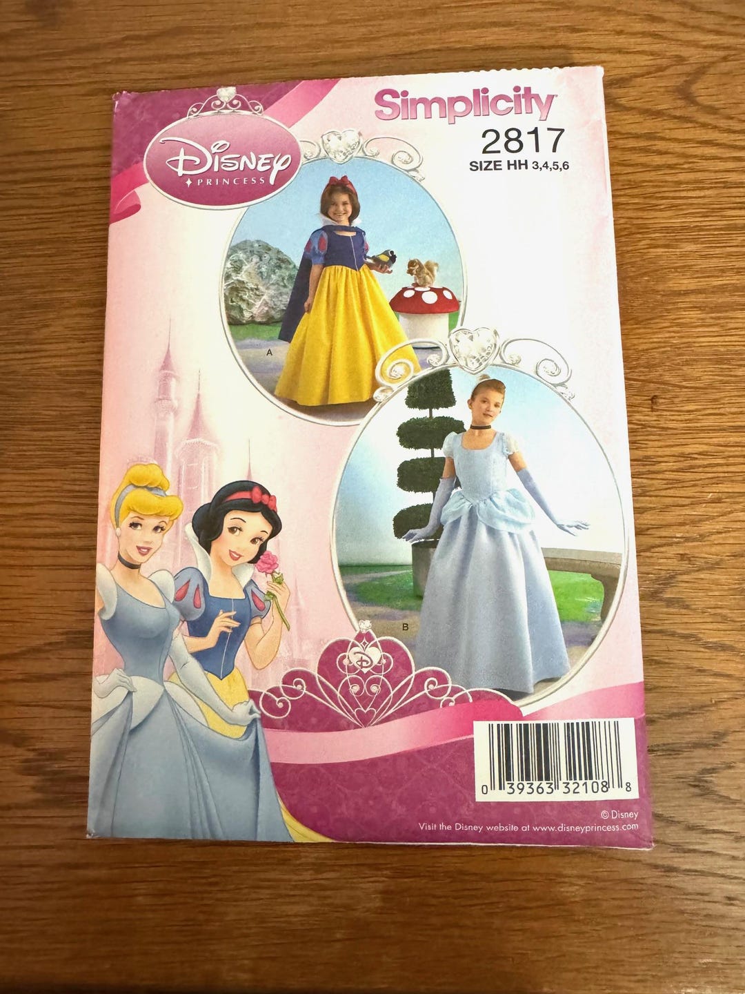 Simplicity Sewing Pattern 2817, Disney Princesses, Uncut, Size 3, 4, 5 ...