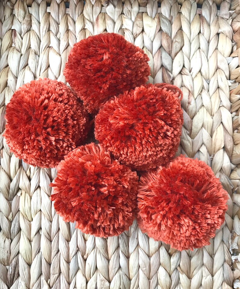Burnt Orange Pom Poms Extra Large Set of 5 - Etsy