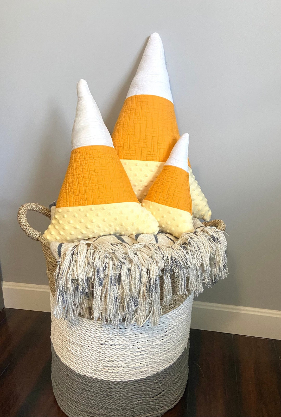 Candy Corn Pillow, Halloween Decor. Choose Your Size - Etsy