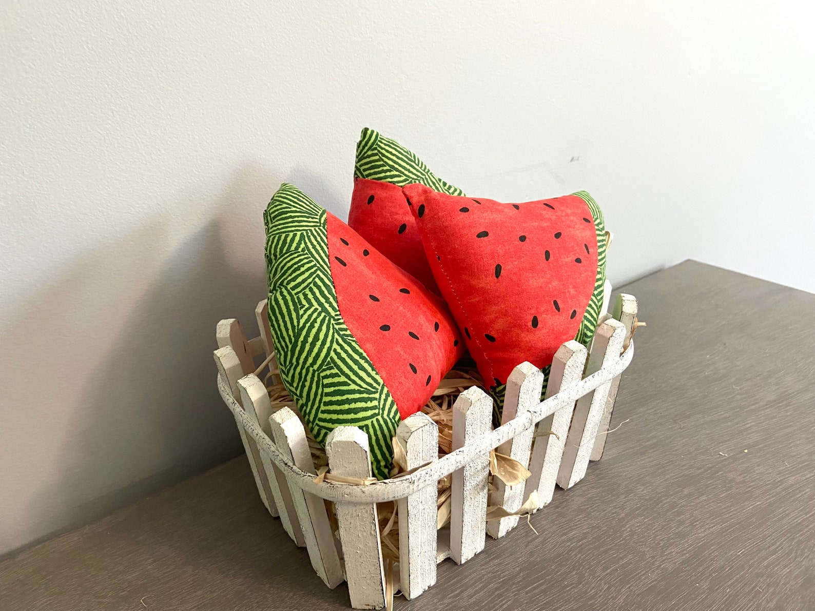 Watermelon Mini Pillows, Bowl Fillers, Tiered Tray, Set of 3, Summer ...