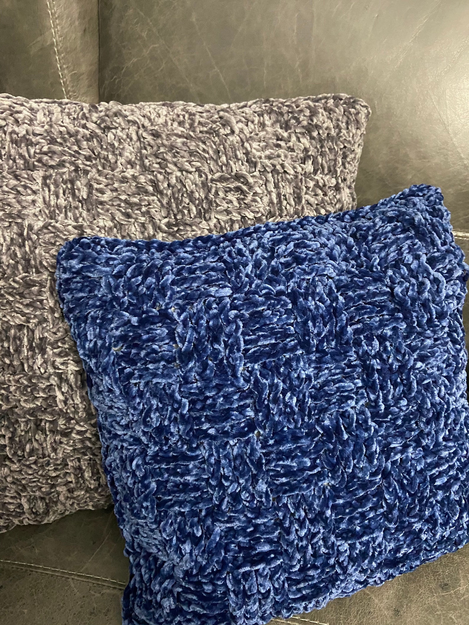 Crochet Pattern Velvet Basketweave Pillow Cover, 2 Sizes - Etsy