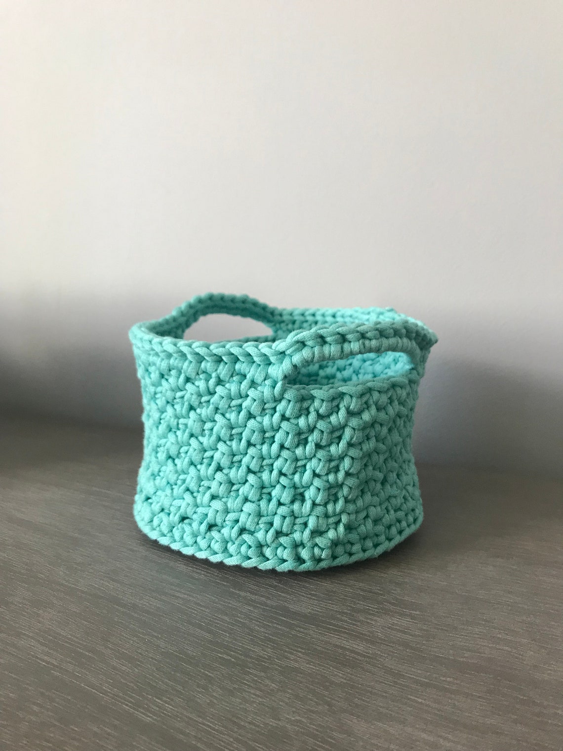 Crochet Pattern Small Basket with Handles Instant Download | Etsy