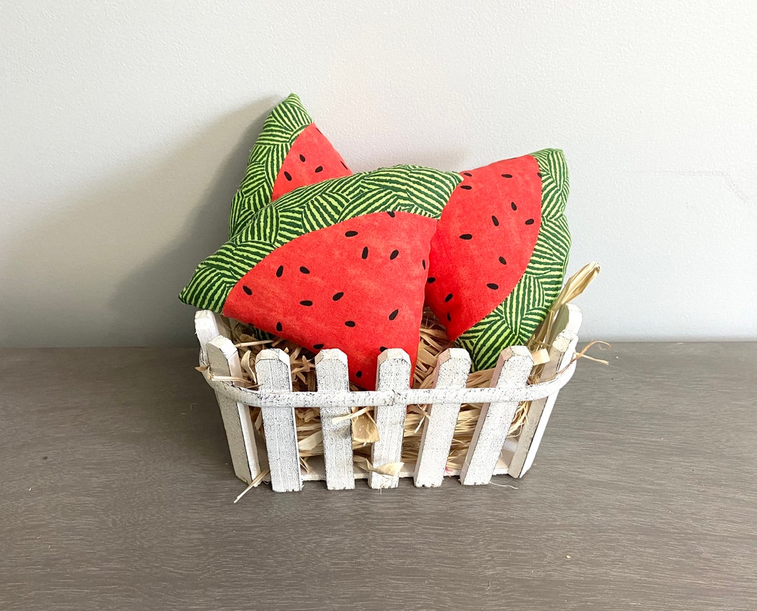 Watermelon Mini Pillows, Bowl Fillers, Tiered Tray, Set of 3, Summer ...