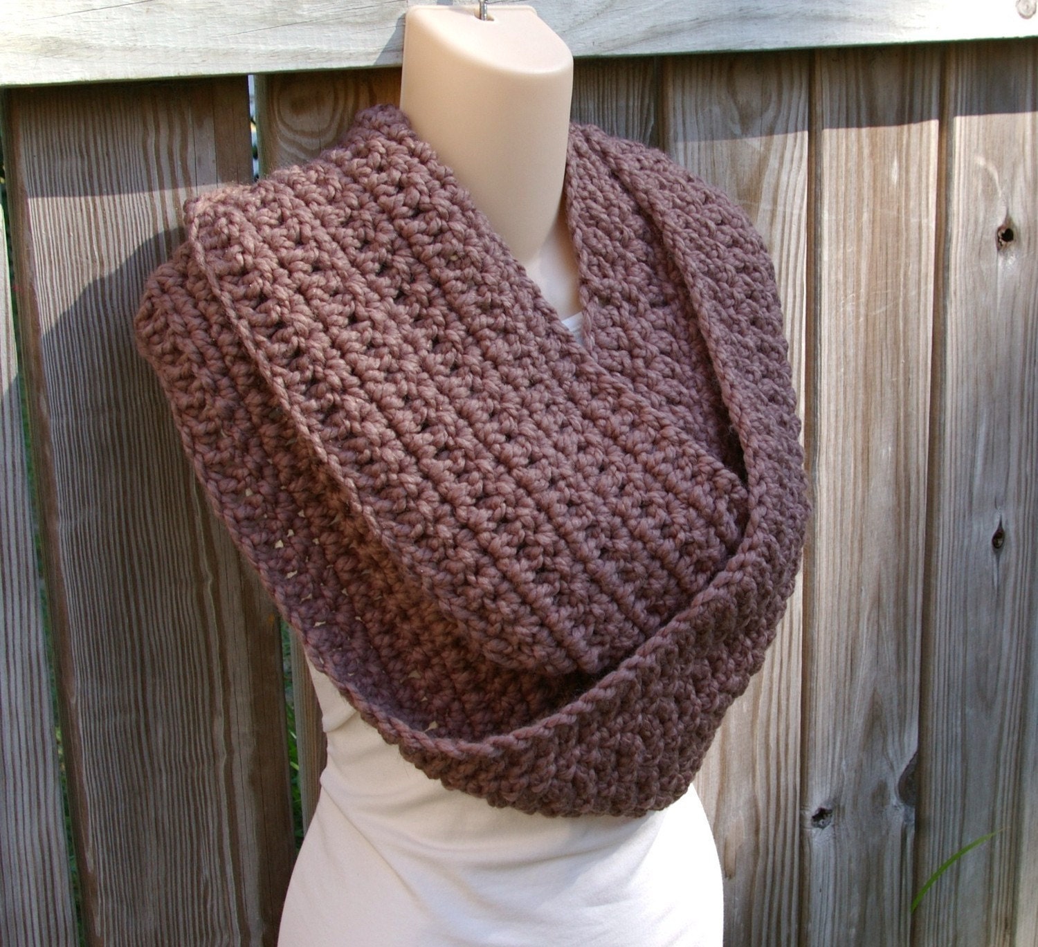 Infinity Scarf Cowl Crochet Pattern Long Chunky Pdf Etsy