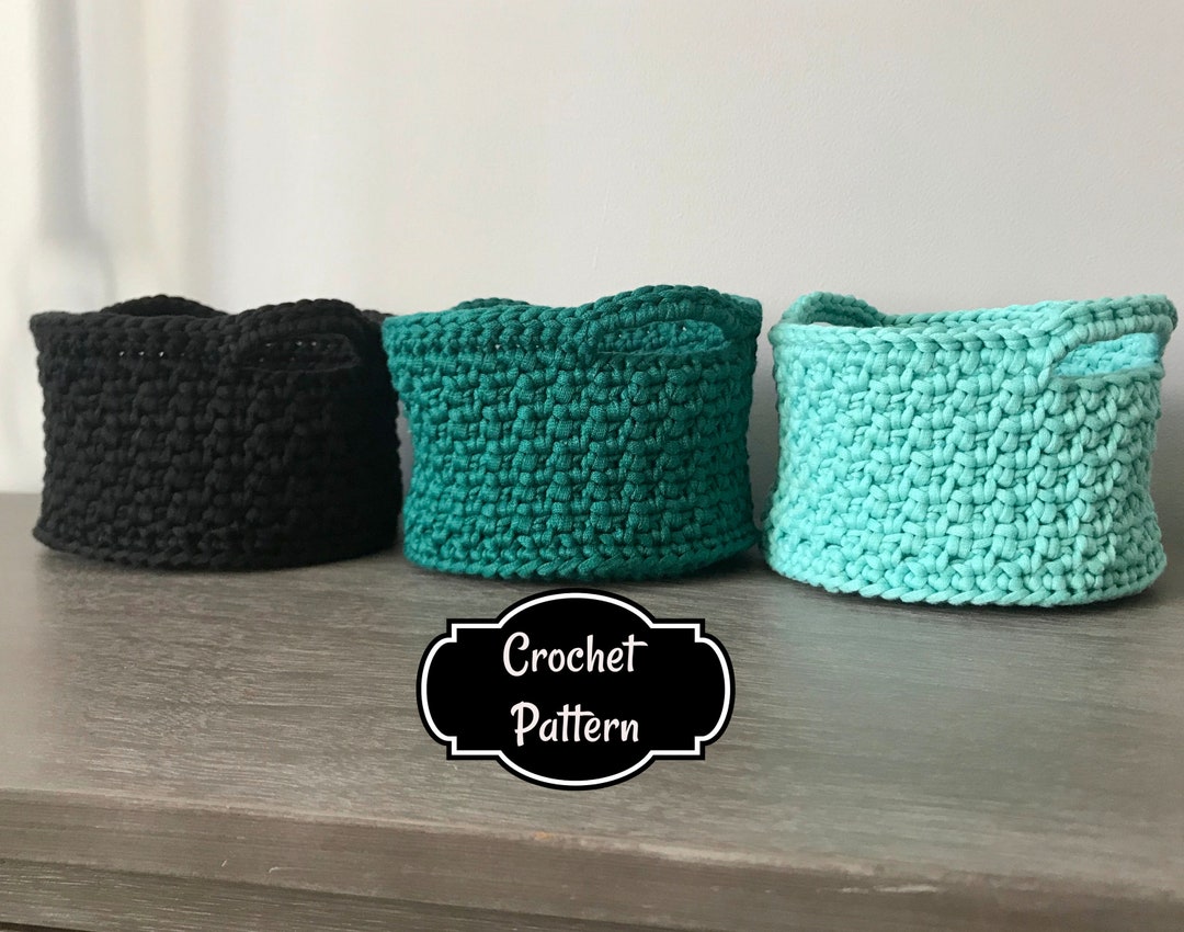 Crochet Pattern Small Basket With Handles, Instant Download - Etsy