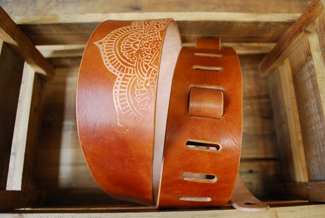 Handmade Leather Guitar Strap by Mandala - Etsy