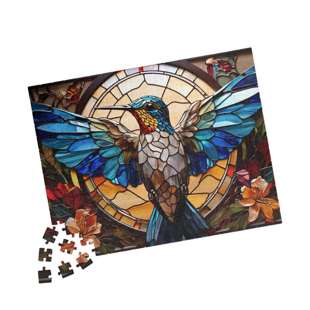 Stained Glass Perfect Hummingbird, Jigsaw Puzzle, Unique Puzzle Gifts ...