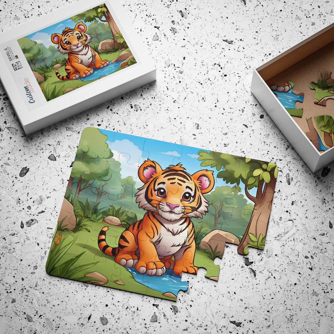 Cute Tiger Cub Kids Puzzles 30-pieces Jigsaw Puzzle for Kids, Kids ...