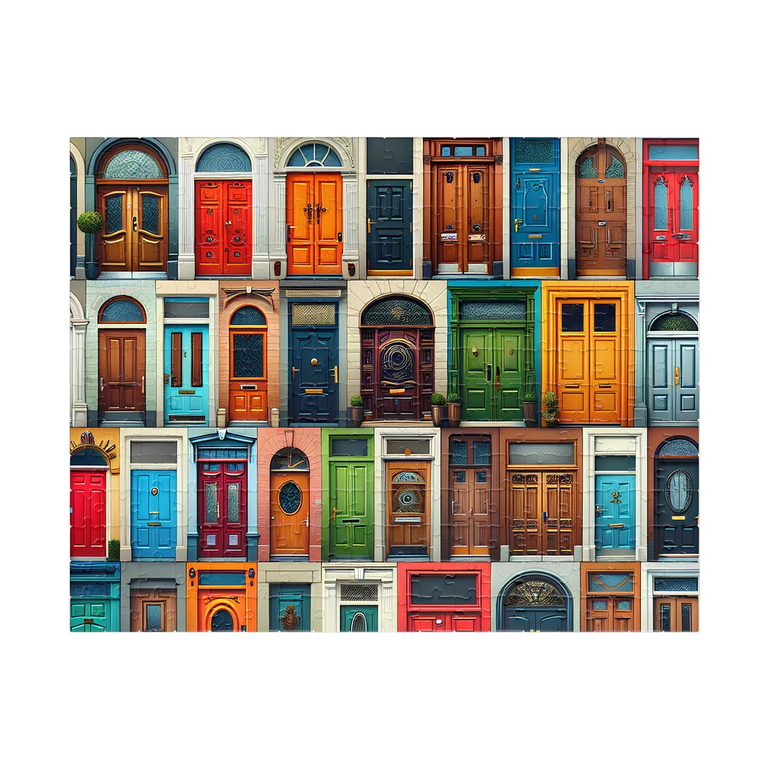 Adult Puzzles, Colorful Front Doors Jigsaw Puzzles, Relaxing Gifts for ...