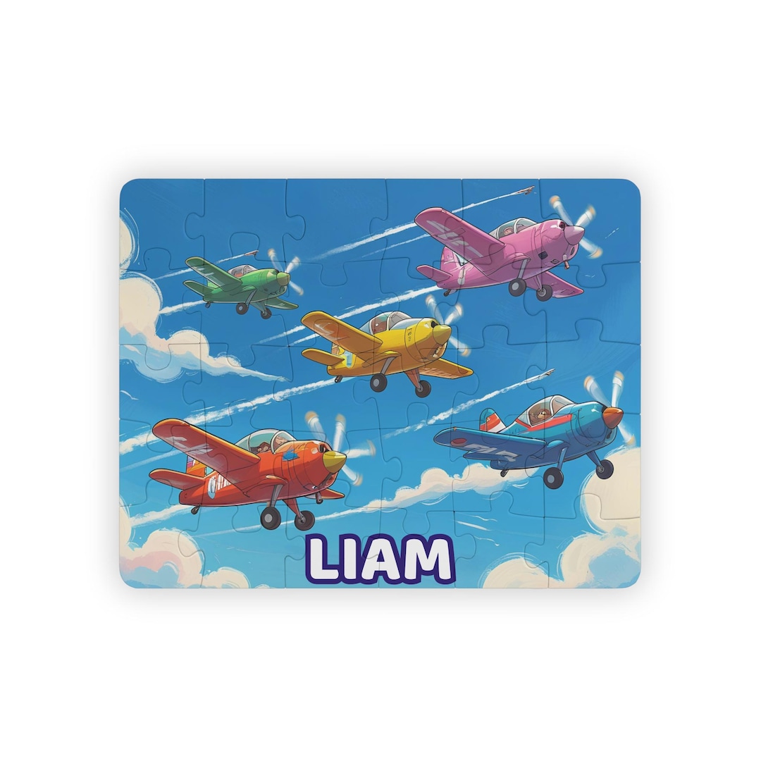Personalized Airplane Kids Puzzles, Custom Name Puzzle With Colorful ...