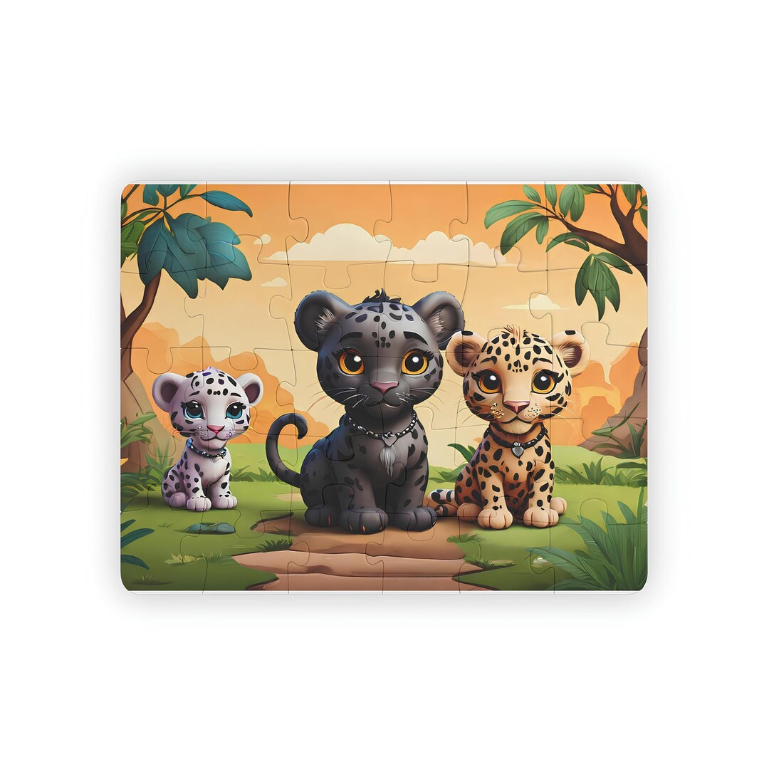 Kids Puzzles, Adorable Leopard Cubs Jigsaw Puzzle 30-pcs, Safari Nursey ...