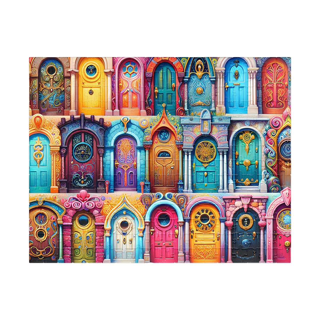 Adult Puzzles, Colorful Front Doors Jigsaw Puzzles, Relaxing Gifts for ...