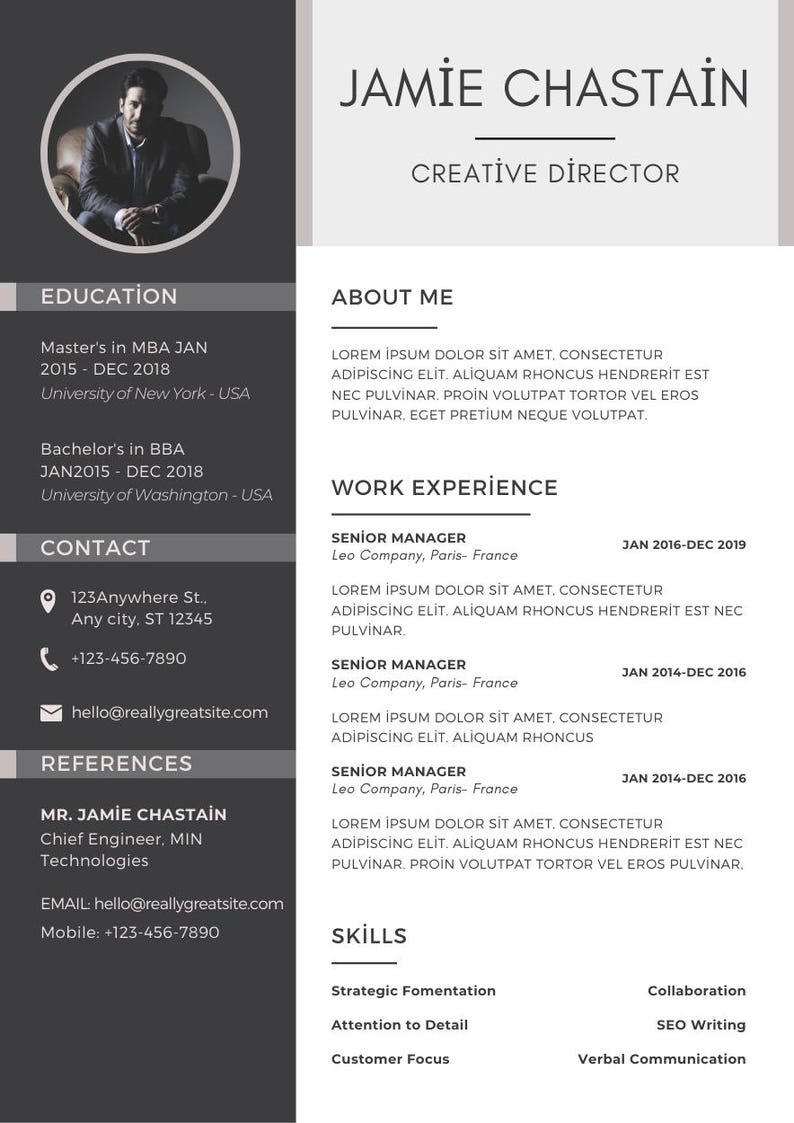 8 Printable Editable Professional A4 Format CV Templates Stand Out With ...