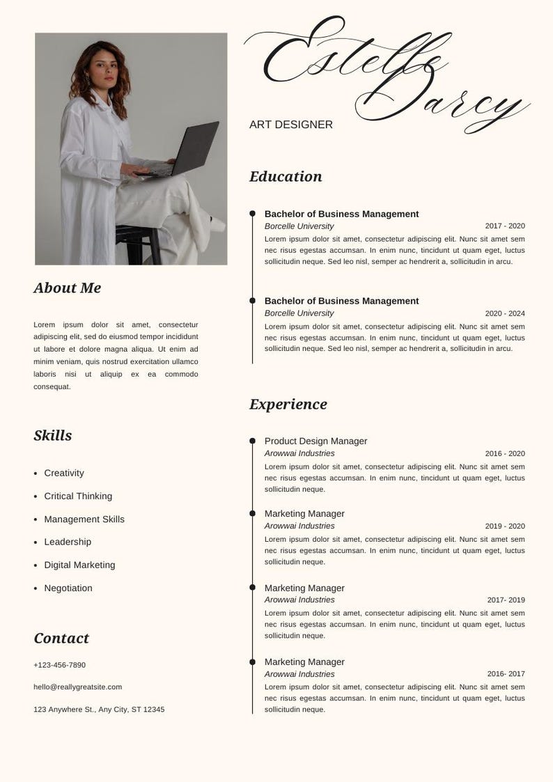 8 Printable Editable Professional A4 Format CV Templates Stand Out With ...