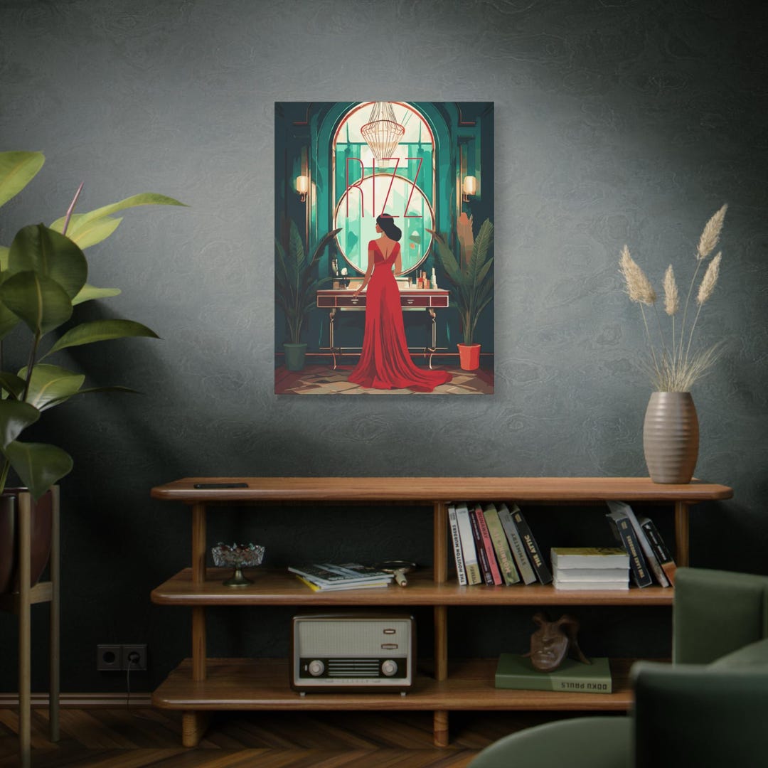 Elegant Chic Canvas Art Print, Rizz Wall Decor, Art Deco, Glam Home ...