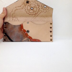 Tooled Steampunk Leather Wallet - Etsy