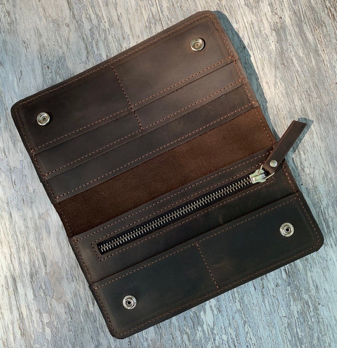 Mens Double Fold Biker Style Wallet - Etsy