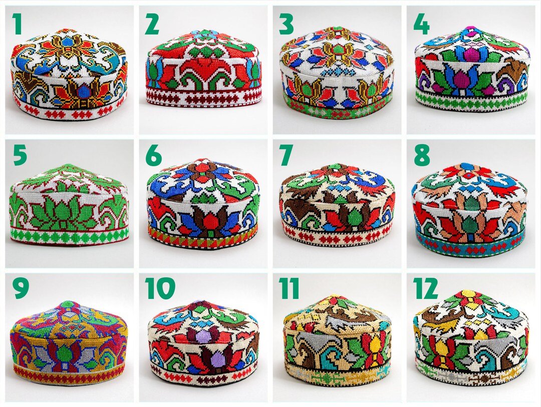 Small & Big Handmade Uzbek Traditional Hat Cap Doppi Gift for Men Women ...