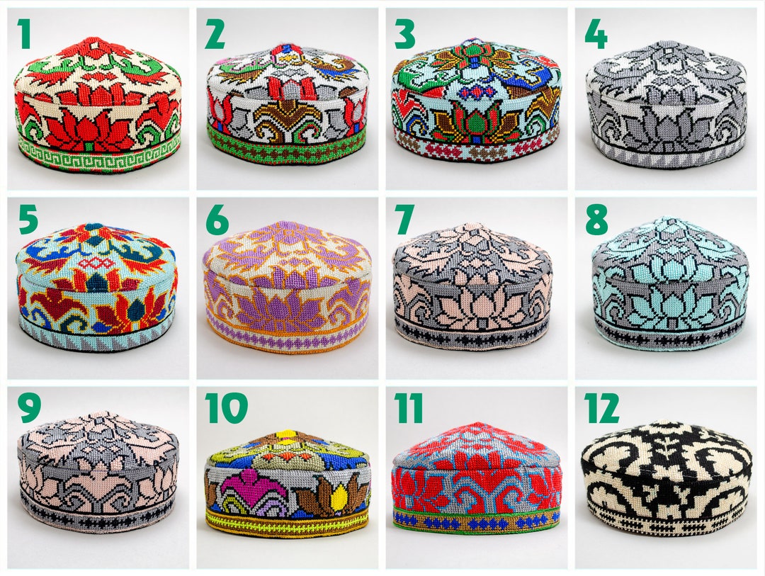 Small & Big Handmade Uzbek Traditional Hat Cap Doppi Gift Stylish ...