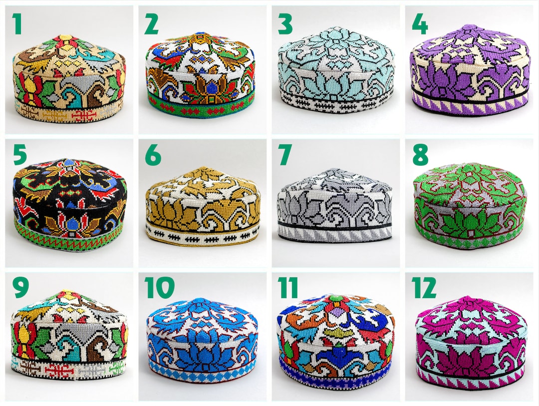 Small & Big Handmade Uzbek Traditional Hat Cap Doppi Gift for Men Women ...