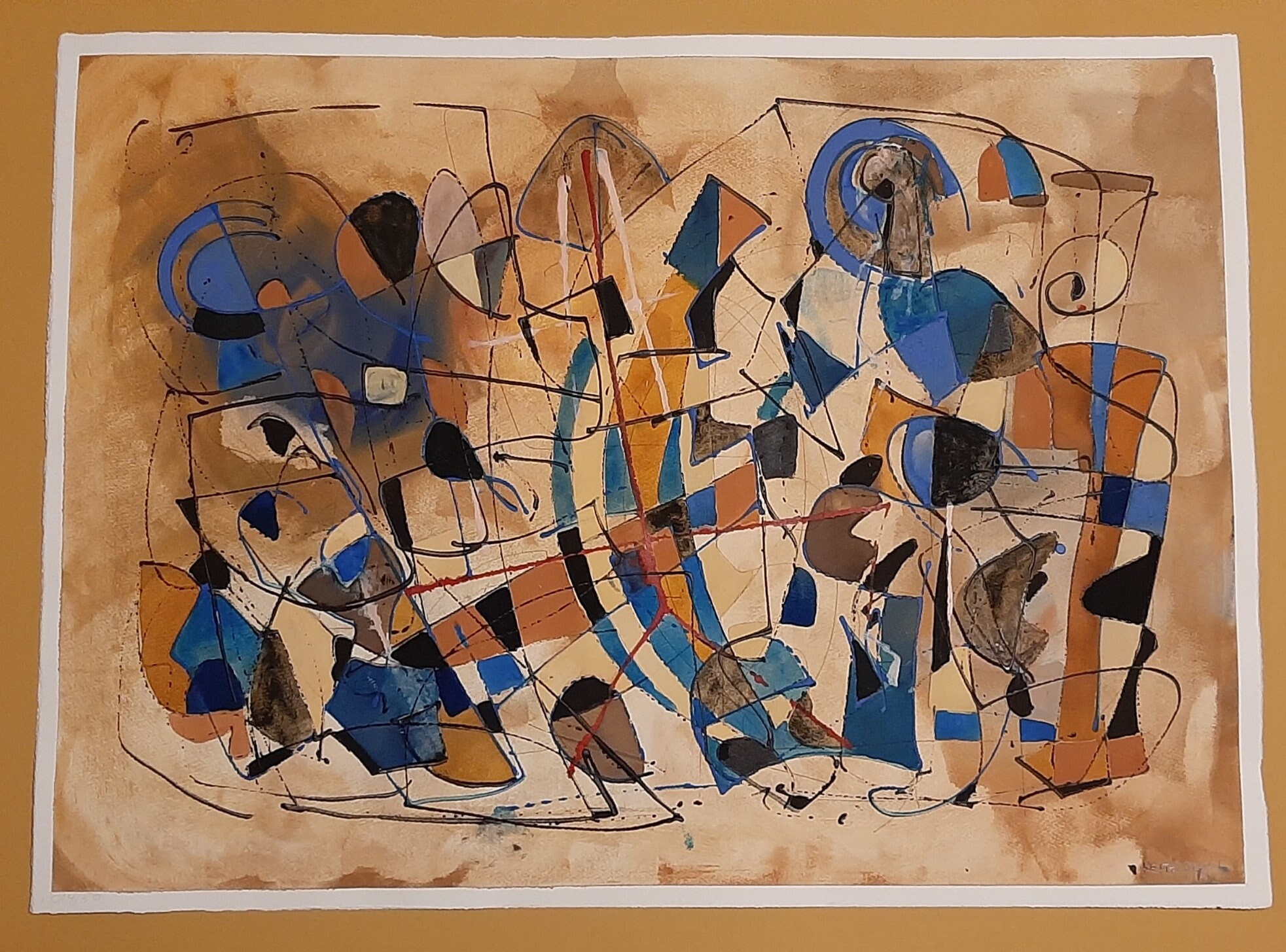 Original Abstract Painting Mid Century Style Brutalist by Redman - Etsy