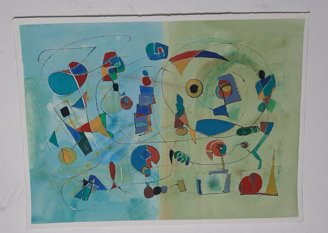 Abstract Original Painting MCM Style Keith Redman Miroesque One of a ...