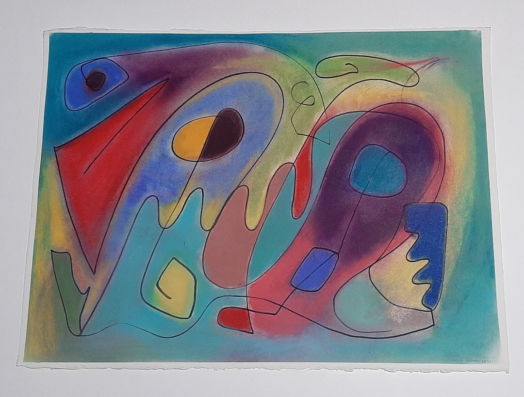 Abstract Original Painting Bright Colorful Keith Redman - Etsy