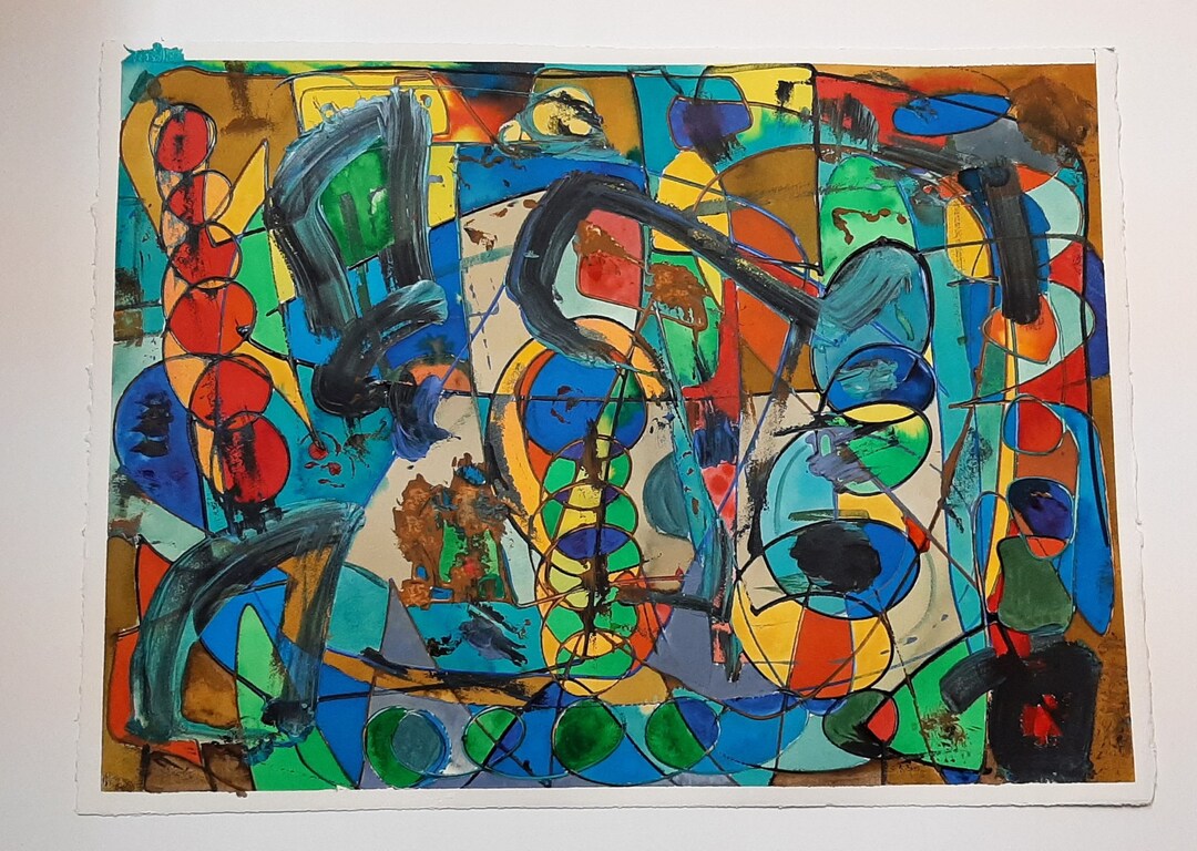 Painting Abstract Art Contemporary Vibrant Very Colorful Modern by ...