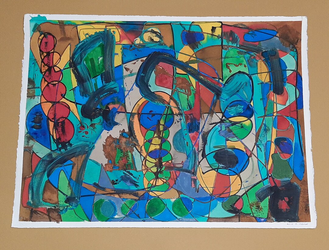 Painting Abstract Art Contemporary Vibrant Very Colorful Modern by ...