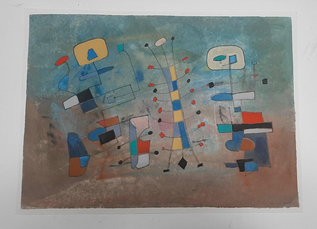 Abstract Art Painting Playful Colorful Original Keith Redman Mid ...