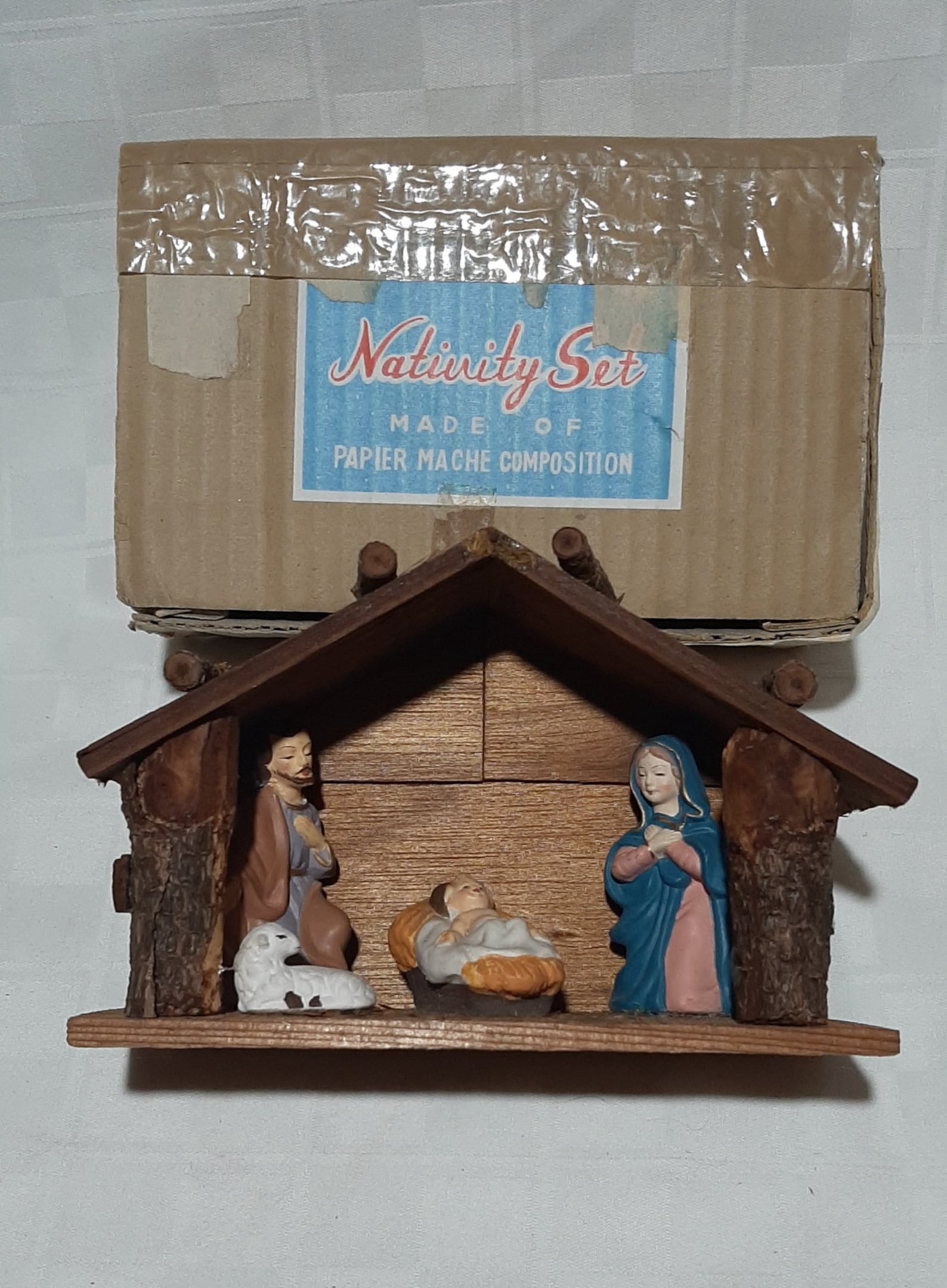 Small Nativity Set Paper Mache Composition 50's Vintage - Etsy
