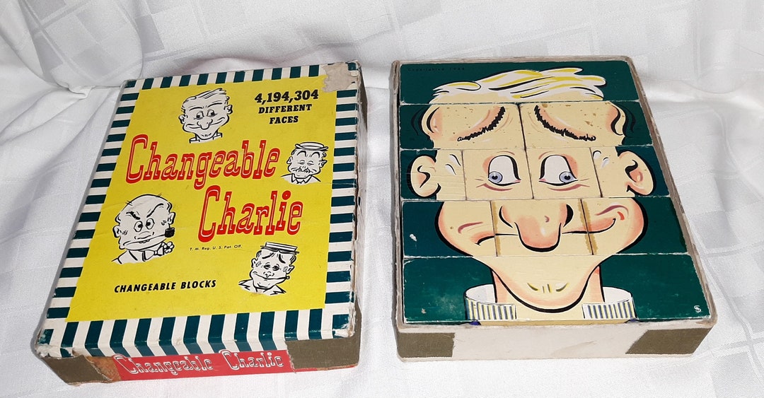 Changeable Charlie Face Blocks Puzzle Vintage 1948 Game - Etsy