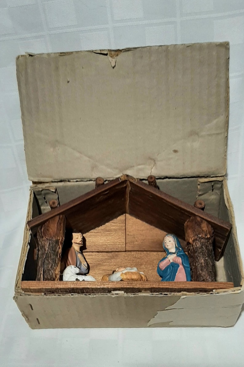 Small Nativity Set Paper Mache Composition 50's Vintage - Etsy