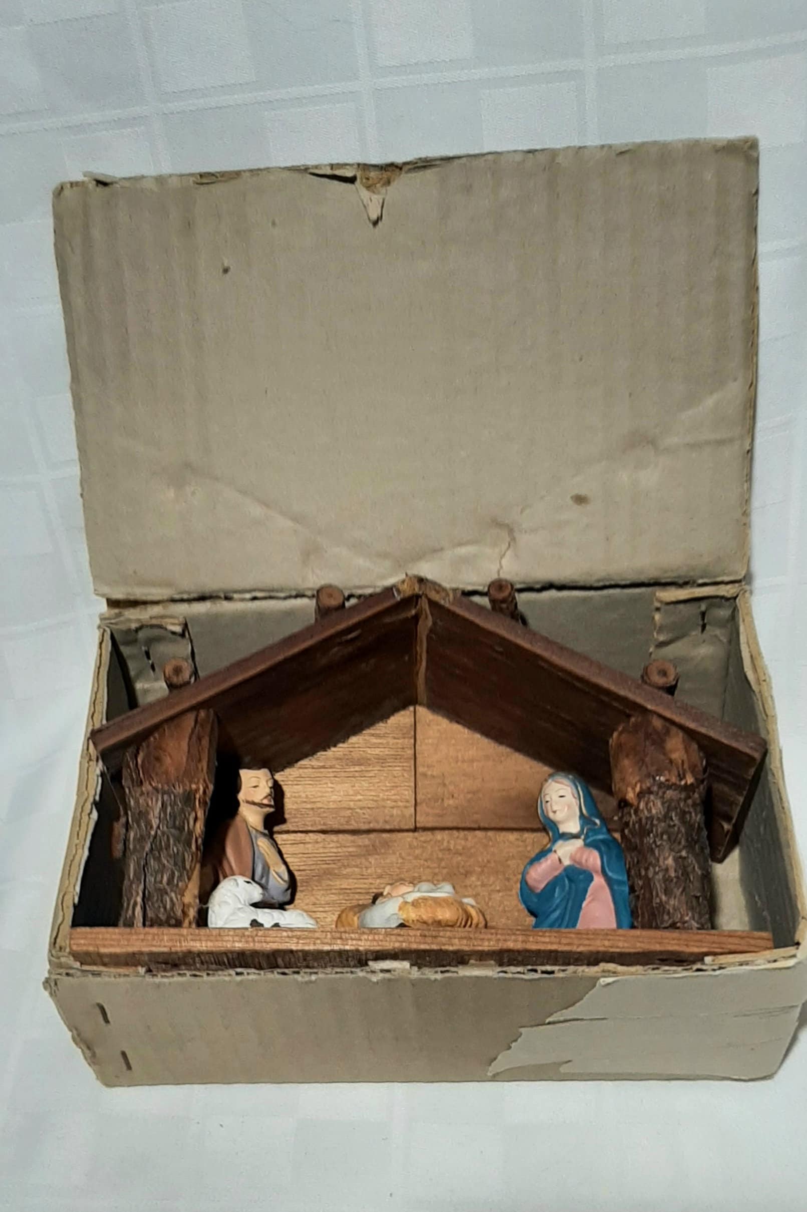 Small Nativity Set Paper Mache Composition 50's Vintage - Etsy