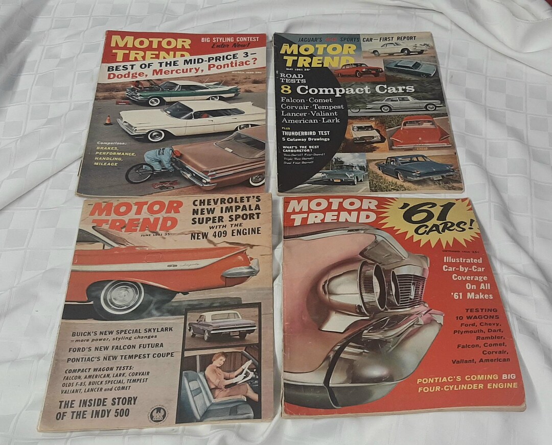 4 Vintage Motor Trend Magazines 1959 to 1961 Issues Ads Photos - Etsy