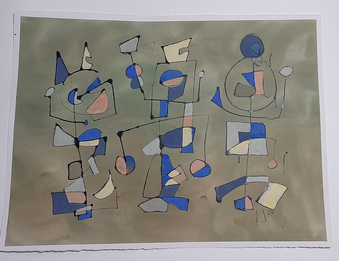 Abstract Art Painting MCM Style Original Keith Redman Mid Century Style ...